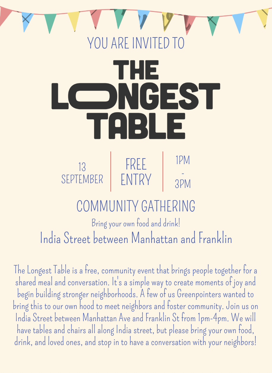 The Longest Table - Community Lunch in Greenpoint 9/13 - Polish Slavic ...